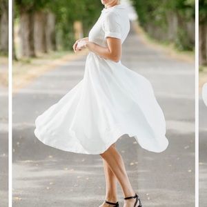 Son de Flor | Dresses | White Linen Mini Classic Son De Flor Dress ...